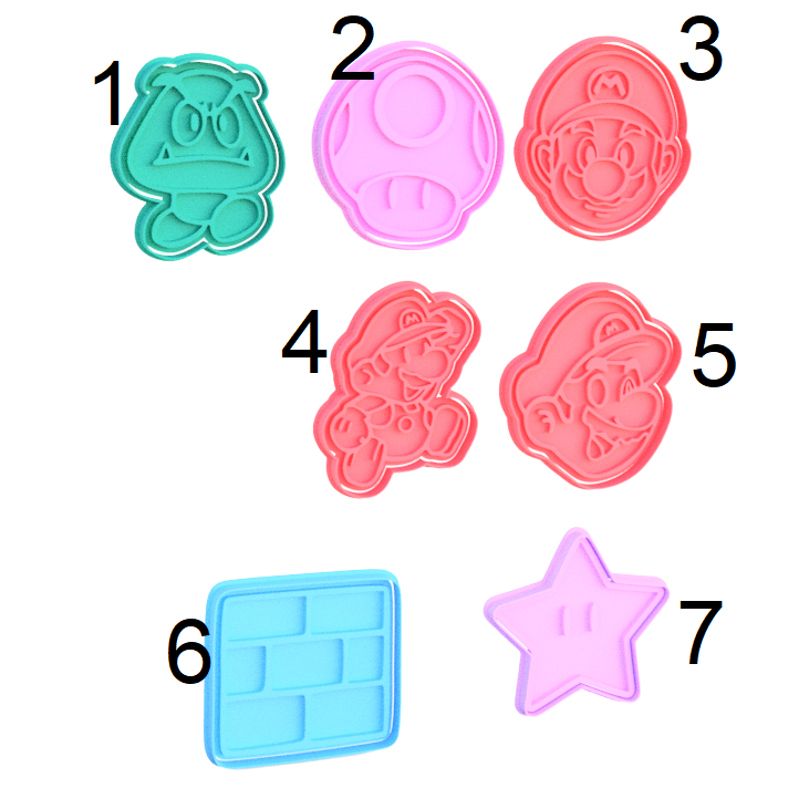 Super Mario x Unidad de 7 cortadores – homeprint3d