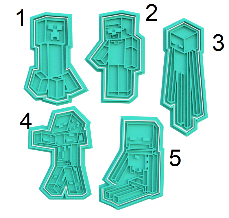 Minecraft x Unidad de 5 cortadores – homeprint3d