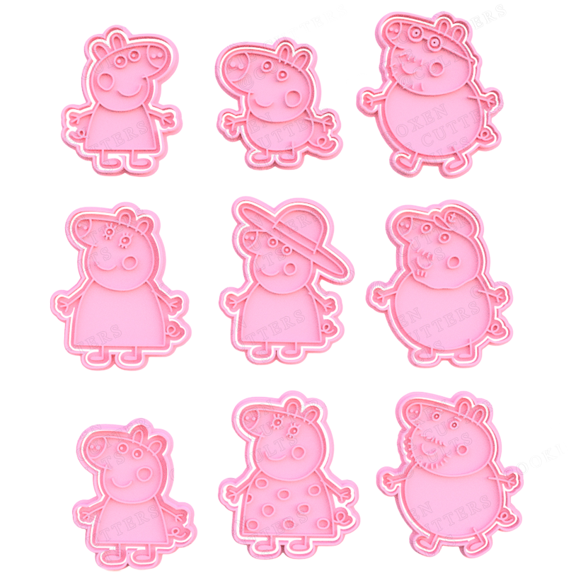 Peppa Pig #2 Pack de 9 cortadores – homeprint3d