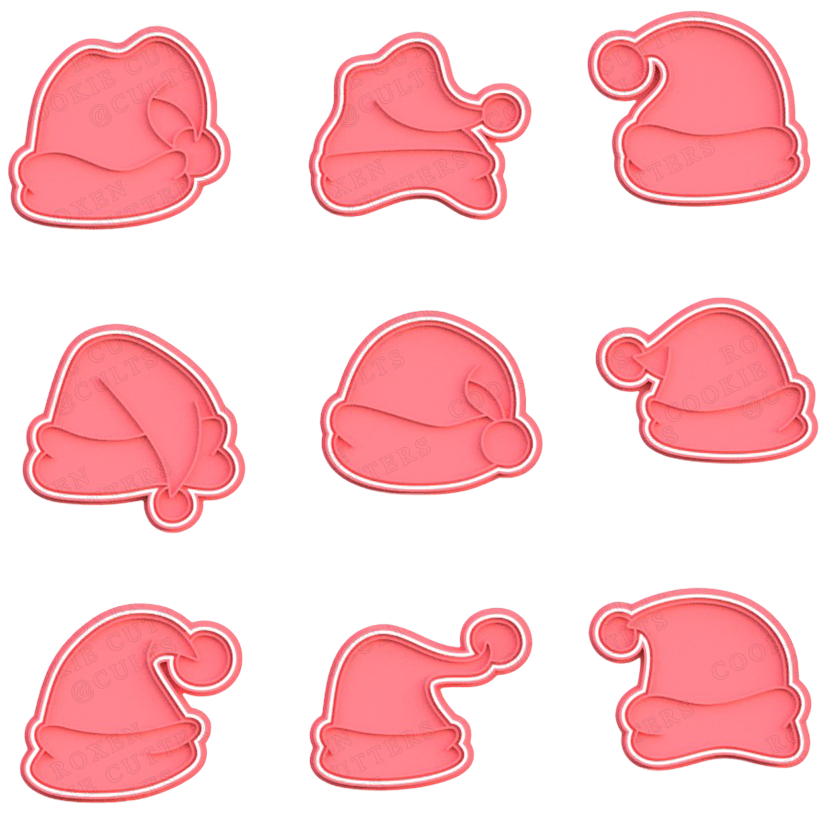 Santa hats christmas Pack de 9 cortadores – homeprint3d